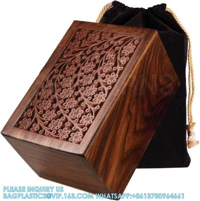 China Handcrafted Rosewood Cremation Urn for Human Ashes Adult 200 Cubic Inch Capacity for sale