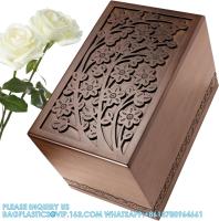 China Wooden Cremation Urn for Human Ashes Adult 250 Cubic Inch Tree of Life Decorative for sale