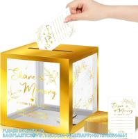China Gold Share a Memory Card Box with 50 Cards 7.5x7.5x7.5 Inch Celebration of Life Memory Box for sale
