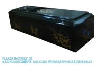 China Japanese Plywood Casket Wooden Coffin with Flower Painting OEM Custom Size 1890x540x450mm for sale