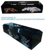 China Paulownia Solid Wood Coffin with Hand Carving Dome Shape Wooden Casket 1890x540x450mm for sale