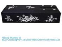 China Collapsible Paulownia Wood Coffin with Hand Carving Dome Shape 1890x540x450mm for sale