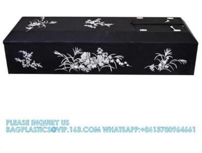 China Collapsible Paulownia Wood Coffin with Hand Carving Dome Shape 1890x540x450mm for sale