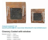 China Handmade Japanese Style MDF Cinerary Casket with Window for 4-8 Inch Urns Silver for sale