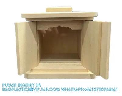 China Japanese Funeral Paulownia Wood Urn Box with Openable Window for 4-8 Inch Porcelain Urns for sale