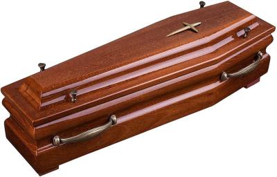 China Wooden Coffin Cremation Urn for Adult or Infant Ashes 19.6 Inch Brown for sale