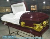 China Walnut Veneer MDF Casket High Gloss Cherry Finish 83x28x23.5 Inch for Export for sale
