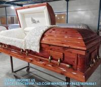 China Walnut Veneer MDF Casket High Gloss Cherry Finish 83x28x23.5 Inch for Cremation or Burial for sale