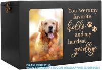 China XLarge Wooden Pet Memorial Urn for Dog or Cat Ashes 140 cu in with Photo Frame for sale