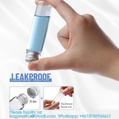 China 20ml Borosilicate Glass Vials with Aluminum Screw Caps Leakproof Small Storage Jars 100pcs for sale