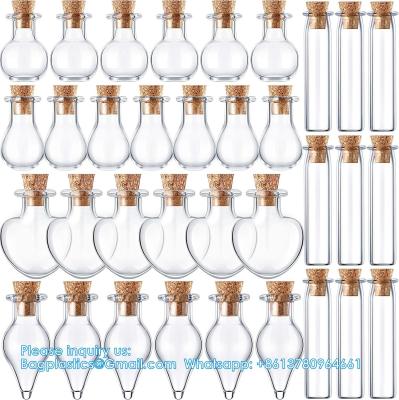 China Mini Glass Bottles with Cork Stoppers 2ml Handmade Wishing Bottles for DIY Wedding Party Favors for sale