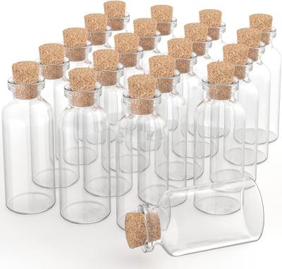 China 100ml Clear Glass Bottles with Cork Lids 4x2 Inch Mini Jars for Wedding Favors DIY Crafts 12 Pack for sale