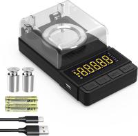 China Digital Milligram Scale 50g 0.001g Precision with 20g Calibration Weight Compact Black Powder Scale for sale