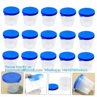 China Disposable Plastic Urine Cup 40ml Graduated Beaker Specimen Cup with Lid for sale