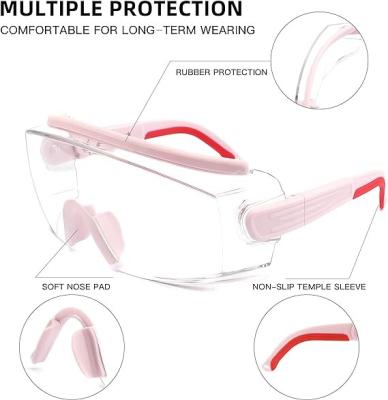 China Anti Fog Safety Glasses Over Eyeglasses Adjustable Frame Protective Goggles 180mm Width for sale
