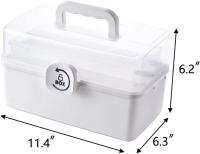 China 3-Tier Fold Tray Tool Organizer Portable Lockable Container 11.4x6.3x6.2 Inch PP Plastic for sale