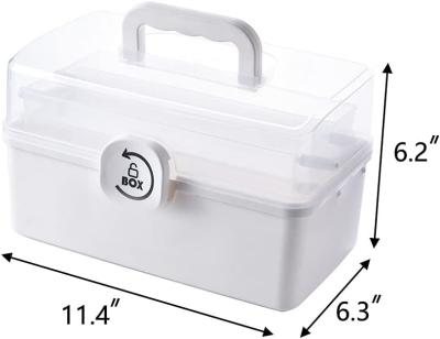 China 3-Tier Fold Tray Tool Organizer Portable Lockable Container 11.4x6.3x6.2 Inch PP Plastic for sale