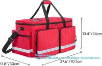 China Emergency Medical Bag Empty with Oxygen Tank Compartment M2-M22 First Responder Trauma Bag 27.6x13.4x11.8 Inch Red for sale