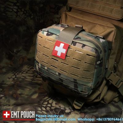 China Tactical Molle Medical Pouch 9.5x7.1x3.1 Inch Large Capacity IFAK EMT First Aid Kit with Tourniquet Holder for sale