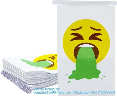 China Disposable Air Sickness Vomit Bags 9.5x5x3 Inch Leak Resistant Polyethylene Lined for Airlines Travel for sale
