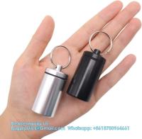 China Aluminum Keychain Pill Holder 5 Pack Waterproof Mini Travel Medicine Bottle Container for Purse for sale