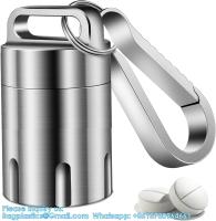 China Titanium Small Pill Holder Keychain Portable Waterproof Pill Case 30ml Capacity EDC for sale