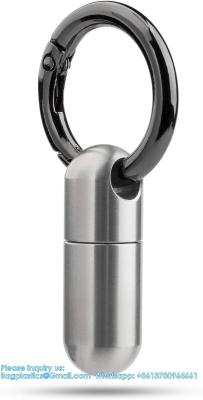 China Titanium Pill Case Waterproof Pill Fob 22mm for Emergency Aspirin Nitroglycerin Keychain Holder for sale