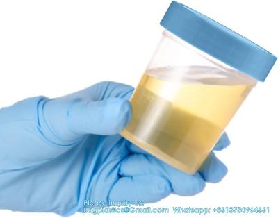 China 4oz Clear Non-Sterile Specimen Cups with Leak Proof Screw On Lids 25 Pack Urine Sample Jars for sale