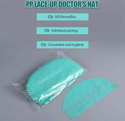 China Disposable Nonwoven Surgical Cap 64x14cm PP Bouffant Hair Net for Hospital Use for sale