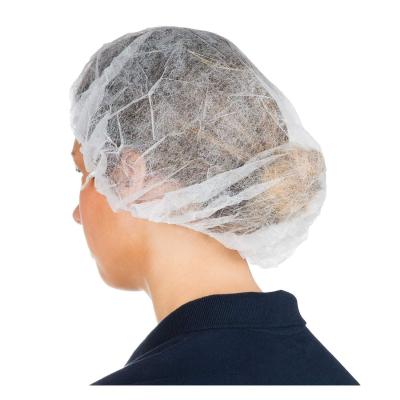 China Disposable Bouffant Cap 24 Inch White 100 Pack Polypropylene Hair Net for Food Service for sale