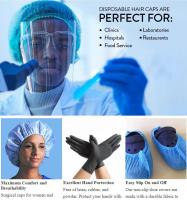 China Disposable Nonwoven Bouffant Cap 21 Inch Elastic Edge Dustproof Surgical Mob Cap for sale