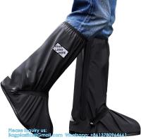 China Reusable Waterproof Shoe Covers with Zipper Non-Slip PVC Rain Boot Covers 5 Sizes for sale