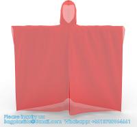 China Disposable Rain Ponchos for Adults 5 Pack 0.025mm Thick PE Emergency Rain Gear with Hood for sale
