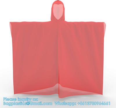 China Disposable Rain Ponchos for Adults 5 Pack 0.025mm Thick PE Emergency Rain Gear with Hood for sale