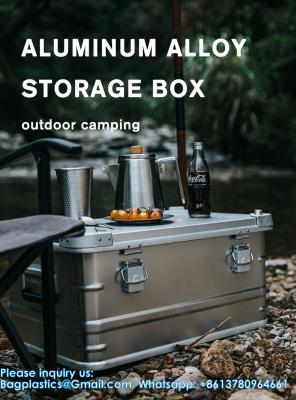 China Aluminum Alloy Car Storage Box 20-35L Camping Equipment Travel Vehicle Mounted Large Capacity Container for sale