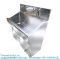 China 304 Stainless Steel Double Hand Washing Sink with Automatic Sensor or Pedal Operation for Hospital Use for sale