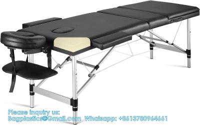 China Portable Massage Table 3 Fold 82 Inch Height Adjustable Aluminum Frame Spa Bed with Carrying Bag for sale