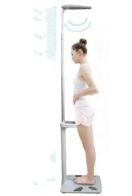 China Digital Medical Body Fat Analyzer BMI Ultrasonic Weighing Height Scale 200kg Capacity LCD Display for sale