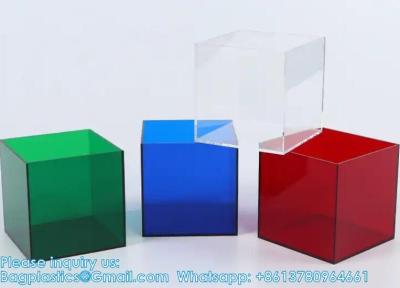 China Custom Size Transparent Acrylic Display Box 15cm with Lid for Gift Storage Wholesale for sale