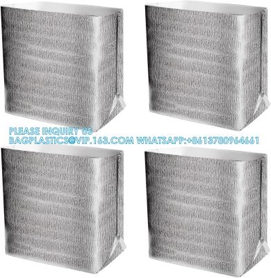 China Reusable Insulation Bags Thermal Box Liners 13x8.5x12 Inch Metalized Foil 6 Pack for Food Shipping for sale