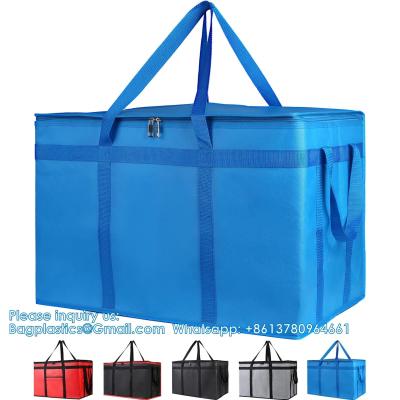 China X-Large Insulated Reusable Grocery Bag with Zippered Top 16x13x9 Inch Red Cold Food Cooler Tote for sale