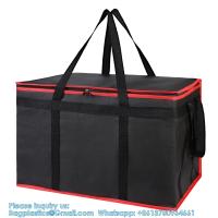 China Large Insulated Reusable Grocery Bags 16x10x12 Inch Heavy Duty Cooler Totes with Zipper for sale
