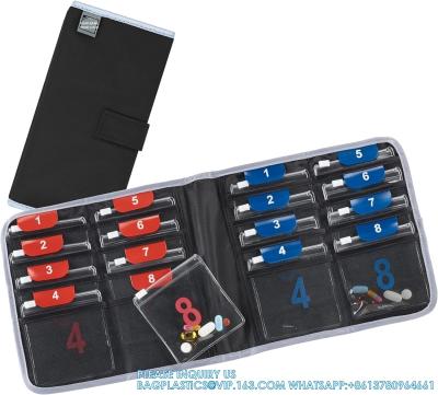 China 16 Slot Color Coded Travel Pill Organizer for Vitamins Medication Prescriptions Medicine Storage Slim for sale