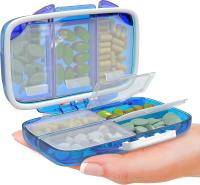 China Moisture Proof Travel Pill Organizer 7 Compartments Daily Medicine Box for Vitamins for sale