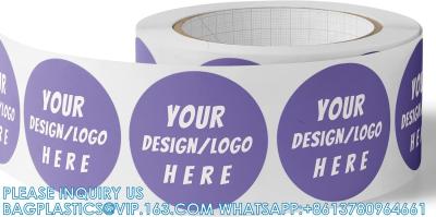China Custom BOPP Roll Labels 1.5 Inch Circle Square Stickers for Business Logo Party Wedding Favor for sale