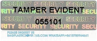China Red Tamper Evident Security Void Stickers 1x3.35 Inches with Serial Numbers 100 Pack for sale
