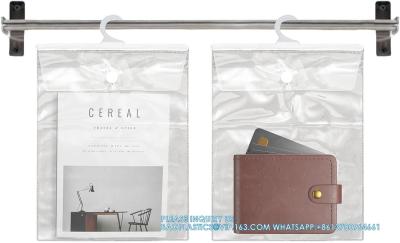 China Hanging Storage Bags with Hook 12.6x10 Inches Clear PVC Book Pouch Classroom Organization for sale