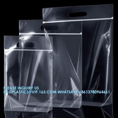 China Plastic Zipper Storage Bags 60 Pack Expandable Bottom with Carry Handle 8 10 12 Inch Transparent for sale