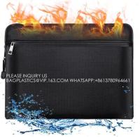 China Fireproof Document Bag 2100°F Silicone Coated Fiberglass Waterproof File Storage Envelope for Money for sale