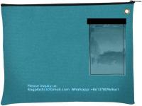 China Teal Heavy Duty Canvas Interoffice Mail Bag 14x11 Inch Reusable Transit Envelope with Grommet for Padlock Security for sale